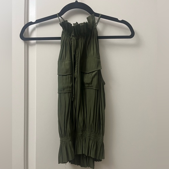 Calvin Rucker | Tops | Calvin Rucker Olive Green Silk Blouse | Poshmark